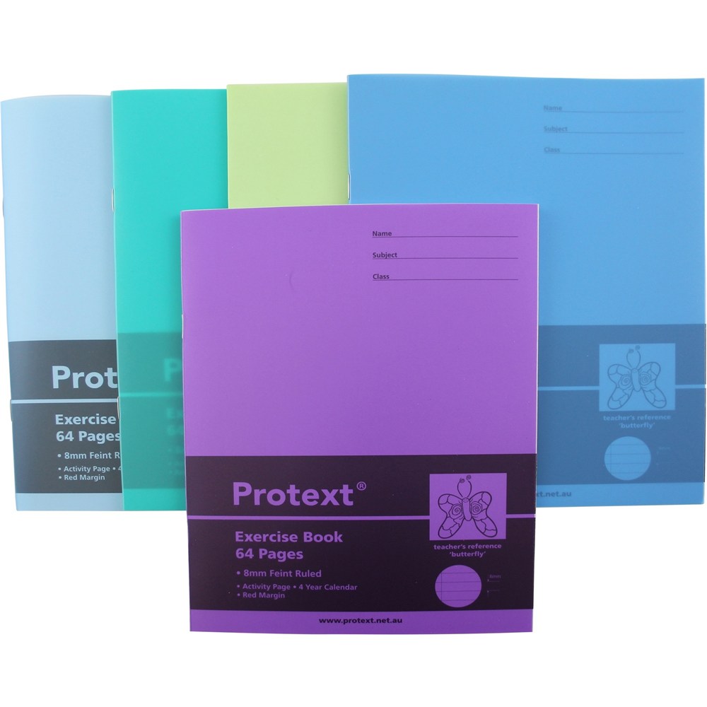 Exercise Book - Protext - 225x175mm - PP Butterfly Cover - 64 Page ...