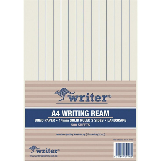 Exam Paper - Writer - A4 - 14mm Solid Ruled Landscape - 500 Sheet ...