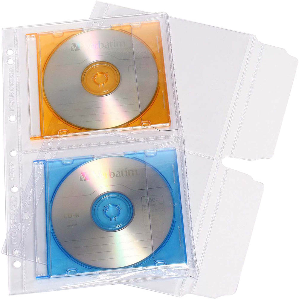 CD/DVD Pocket - Cumberland - PVC Clear - Pack of 10 | Skout Office Supplies