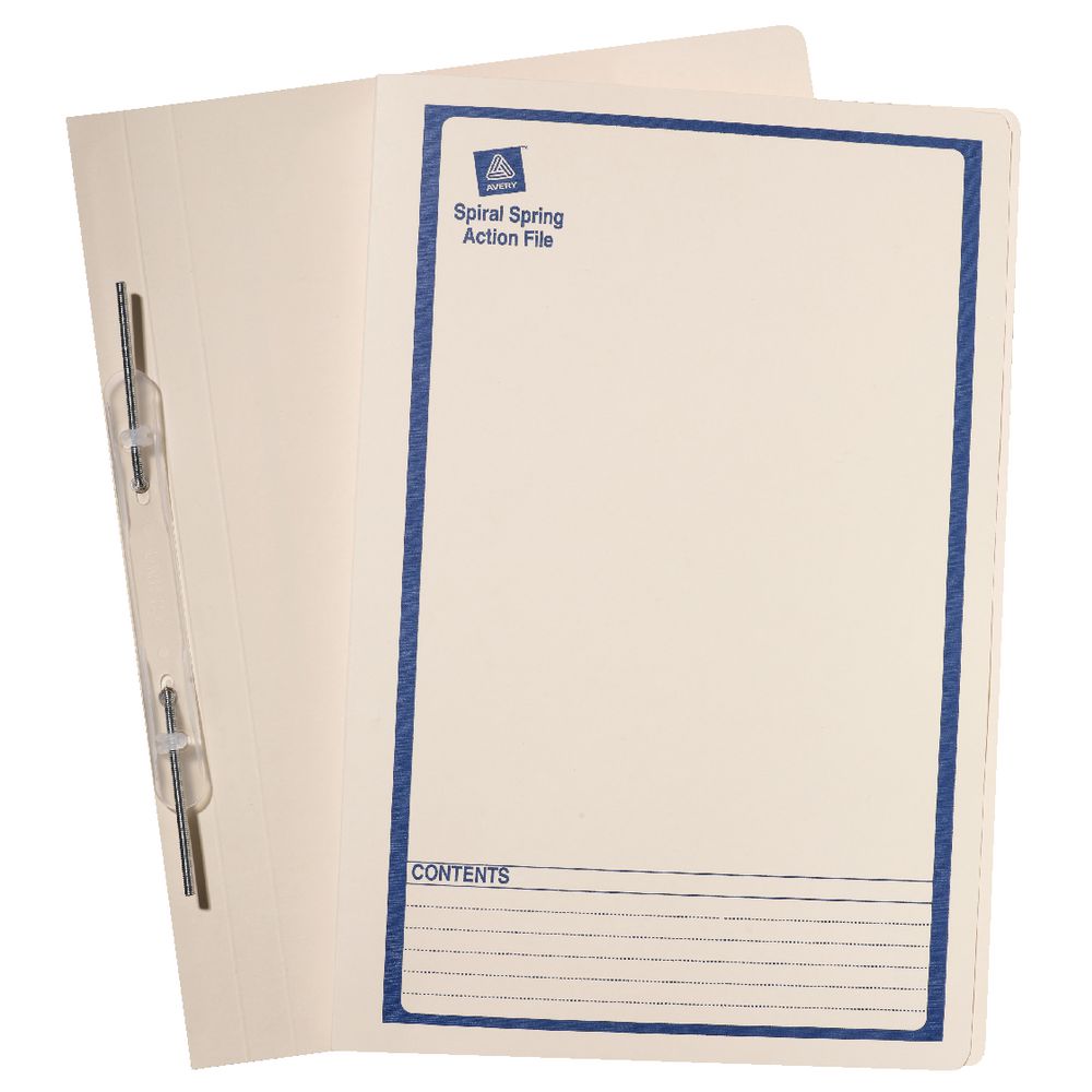 Spiral Spring File - Avery - FC - Buff printed Blue - Box of 25 | Skout ...