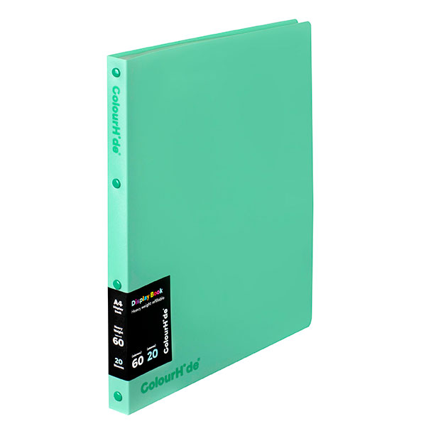 Display Book - Colourhide - A4 - Refillable - 20 Pocket - Green | Skout ...