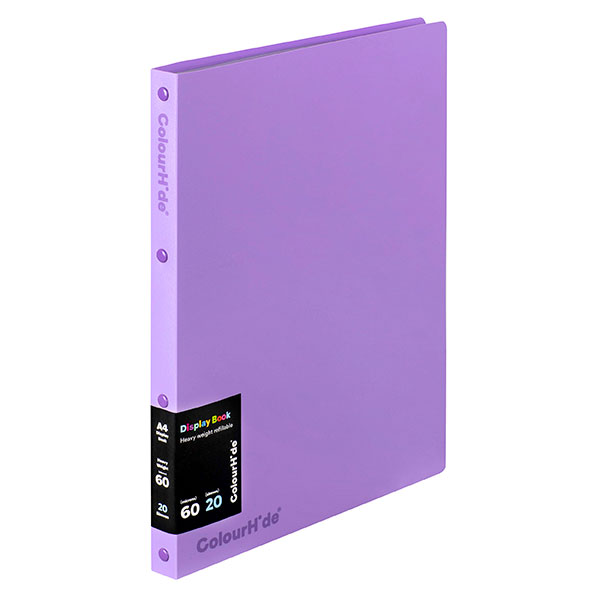 Display Book - Colourhide - A4 - Refillable - 20 Pocket - Purple ...