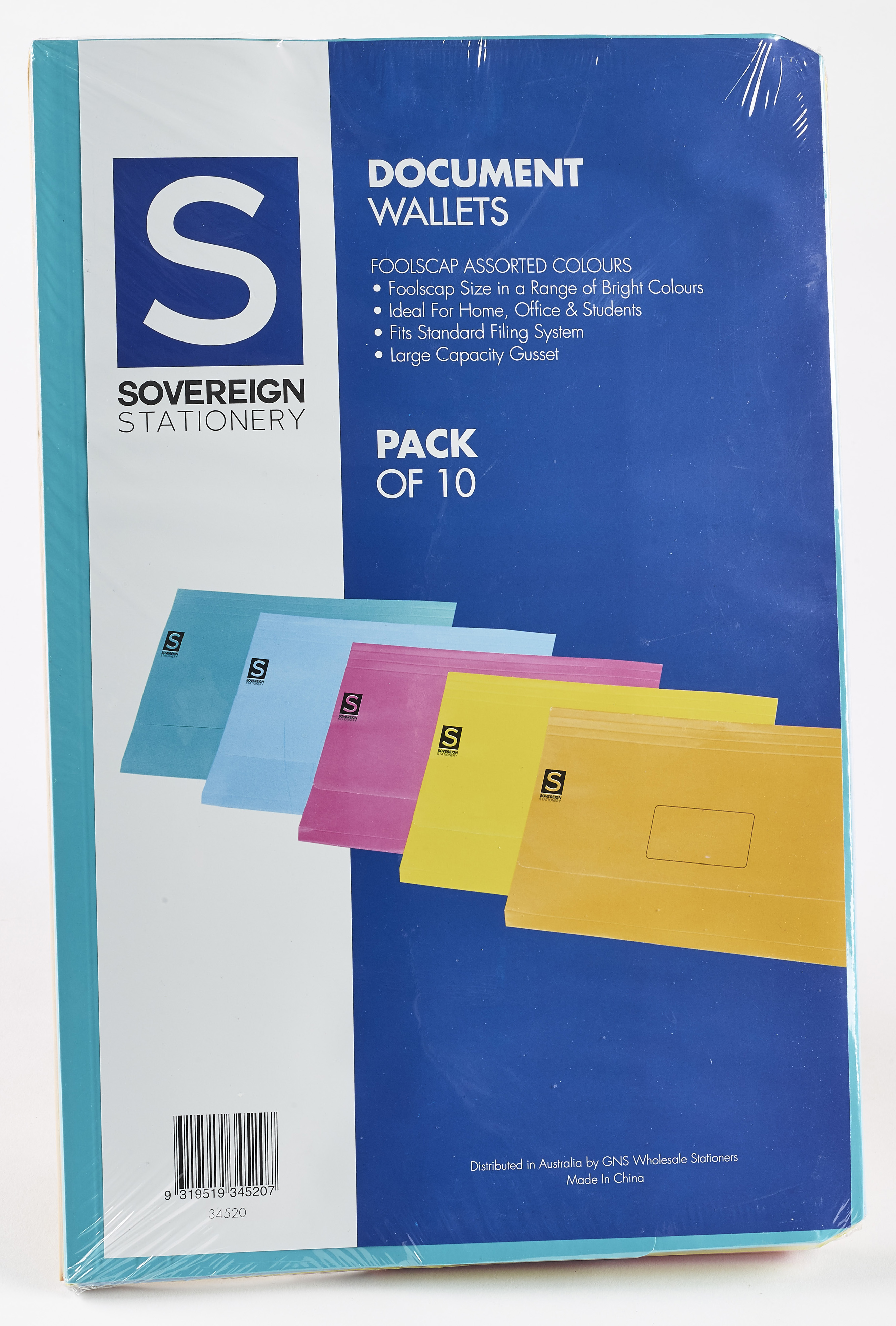 Document Wallet - Sovereign - FC - Assorted (10 Pack) | Skout Office ...
