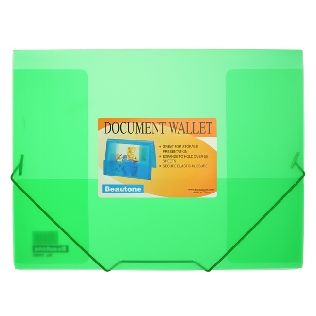 Document Wallet - Beautone - A4 - 3 Flap - Frost Green | Skout Office ...