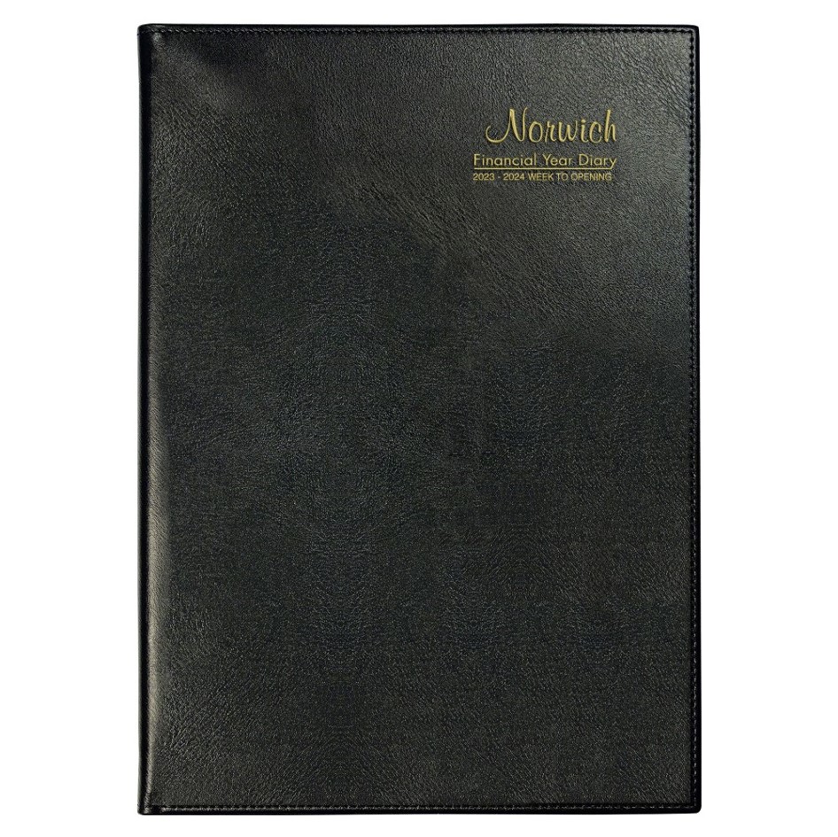 Financial Year Diary - Norwich - A4 - Week To View - 2023/24 - Black ...