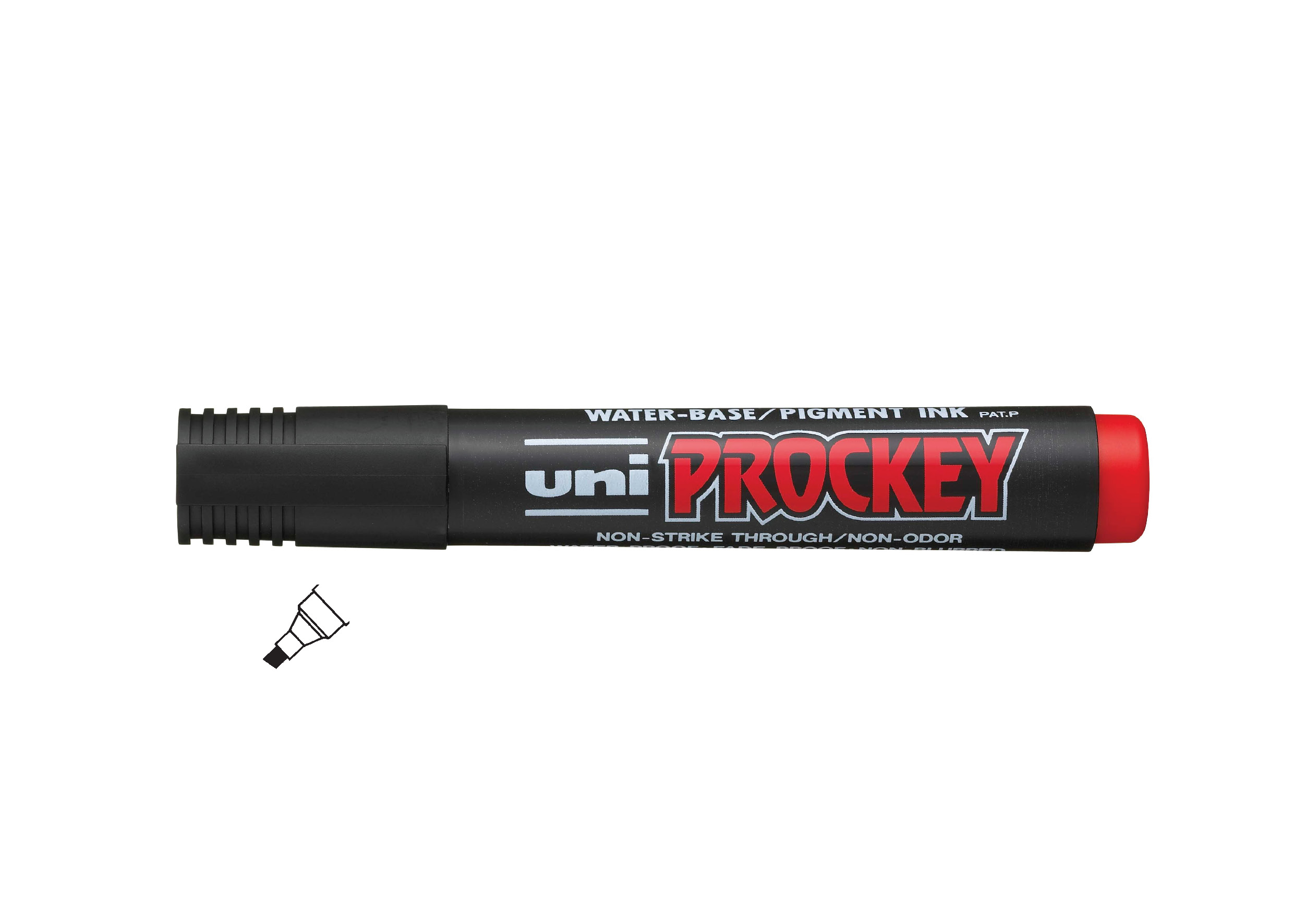 Permanent Marker - Uni - Prockey - Chisel - Red | Skout Office Supplies
