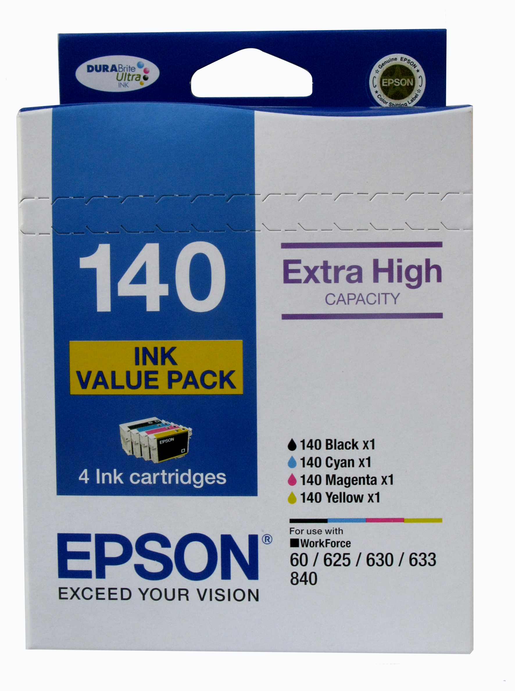 Epson T1404 (140) High Yield Ink Value Pack (Bk, C, M & Y) | Skout ...